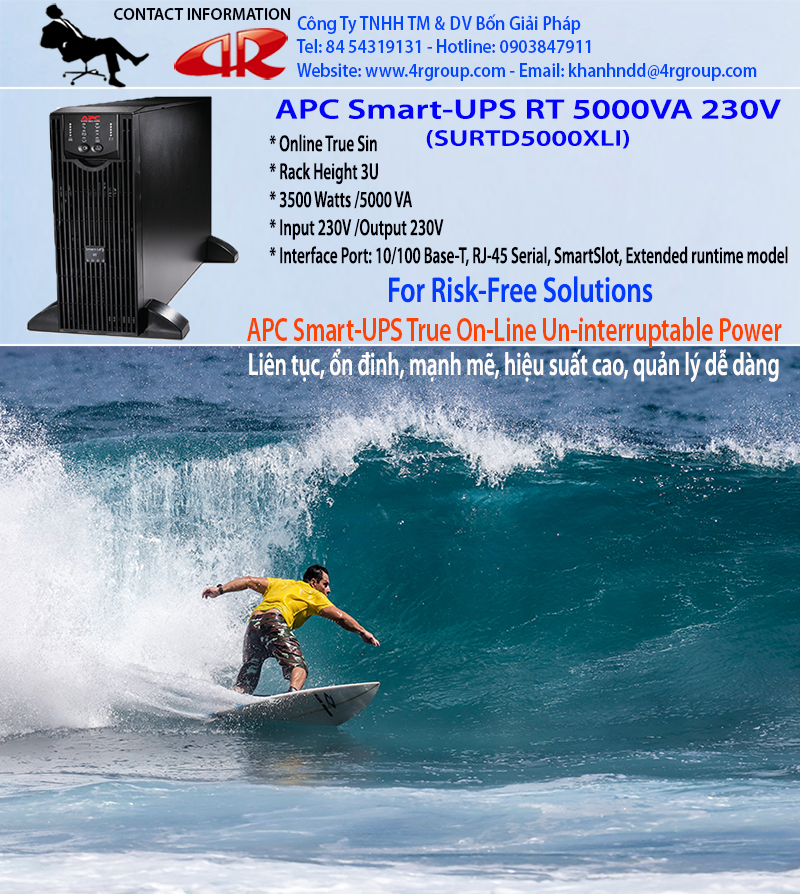 BỘ LƯU ĐIỆN - APC Smart-UPS On-Line True Sin - APC Smart-UPS RT 5000VA ...